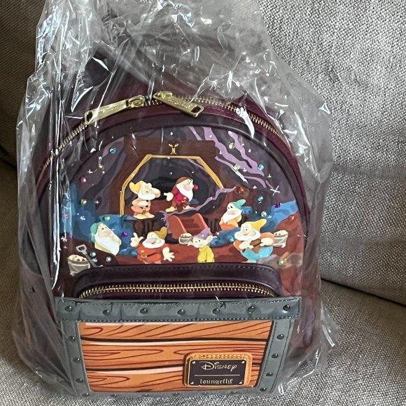 Loungefly | Bags | Pinkcon Loungefly Disney Seven Dwarf Mine Cart Mini ...
